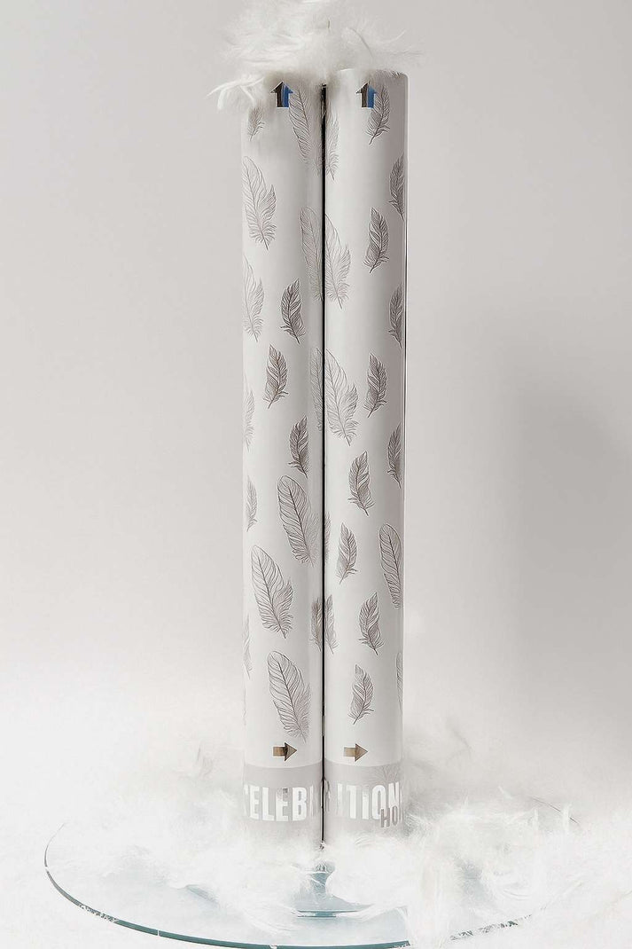 White Feather Confetti Cannon (2 pack) – Celebration HQ
